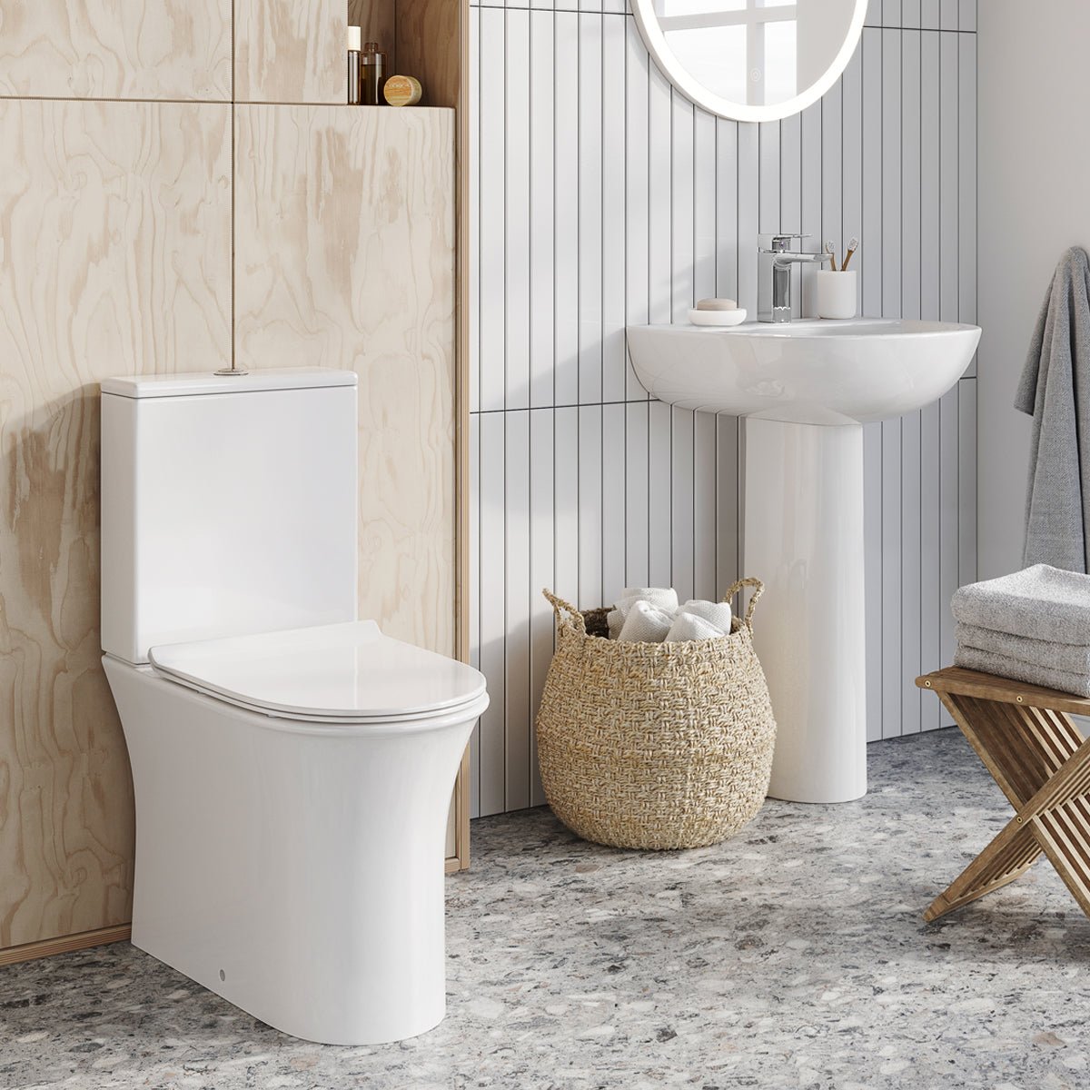 Siena Rimless Comfort Height Fully Enclosed Toilet with D Seat ...